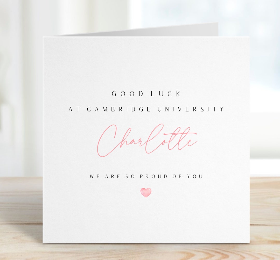 Personalised Good Luck at Uni Name Card, Good Luck at University Card ...
