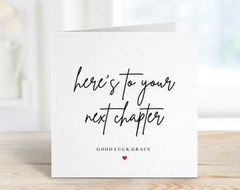 New Chapter Good Luck Card, Best of Luck Card, Simple New Job Coworker ...