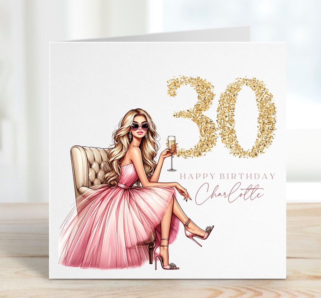 Personalised 30th Birthday Card, 30th Birthday Card Girl, 30th Birthday ...