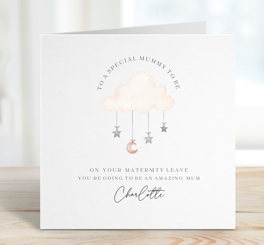 Personalised Maternity Leave Card, Mummy to Be, Maternity Good Luck ...