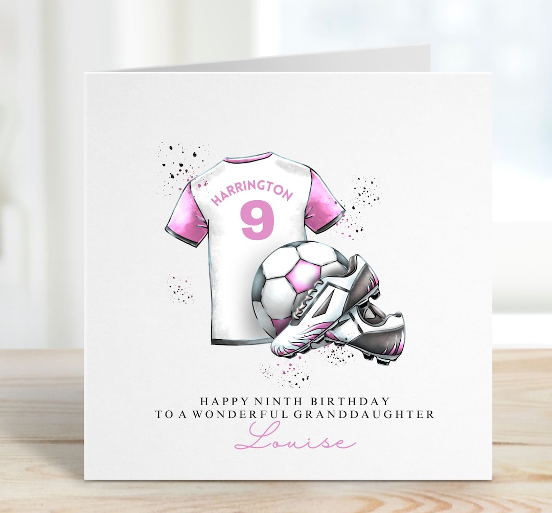 Girls Football Birthday Card, Personalised Football Card for Daughter ...