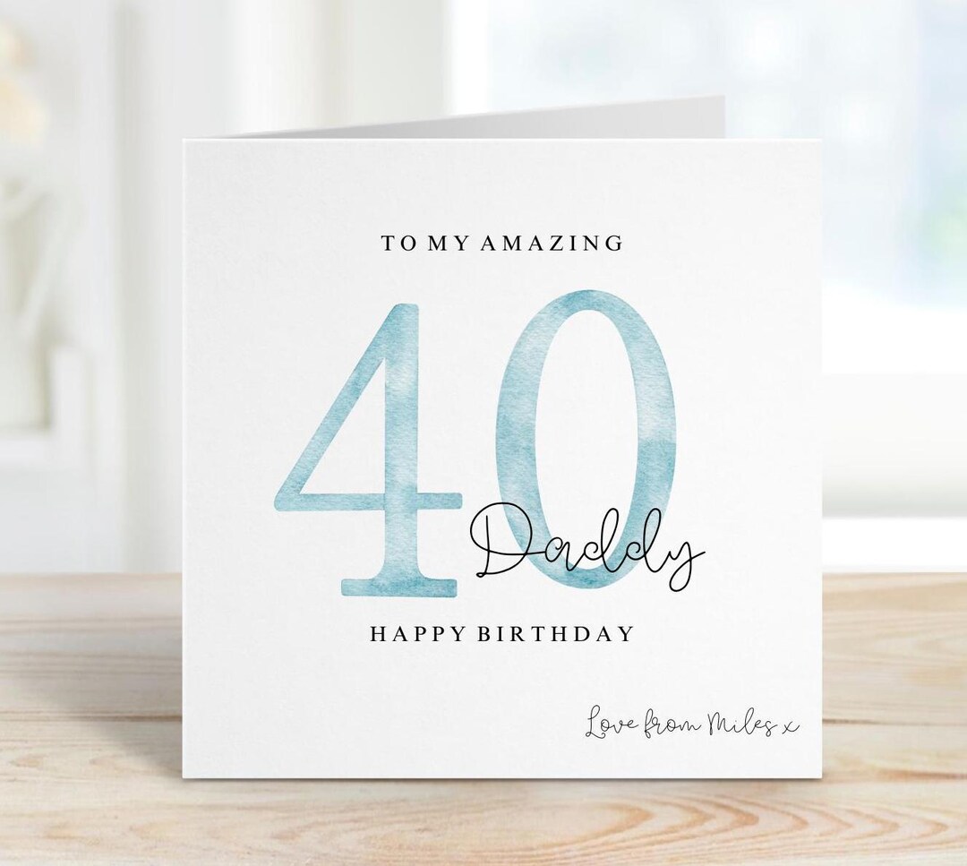 Personalised Daddy 40th Birthday Card, Birthday Card for Dad Daddy ...