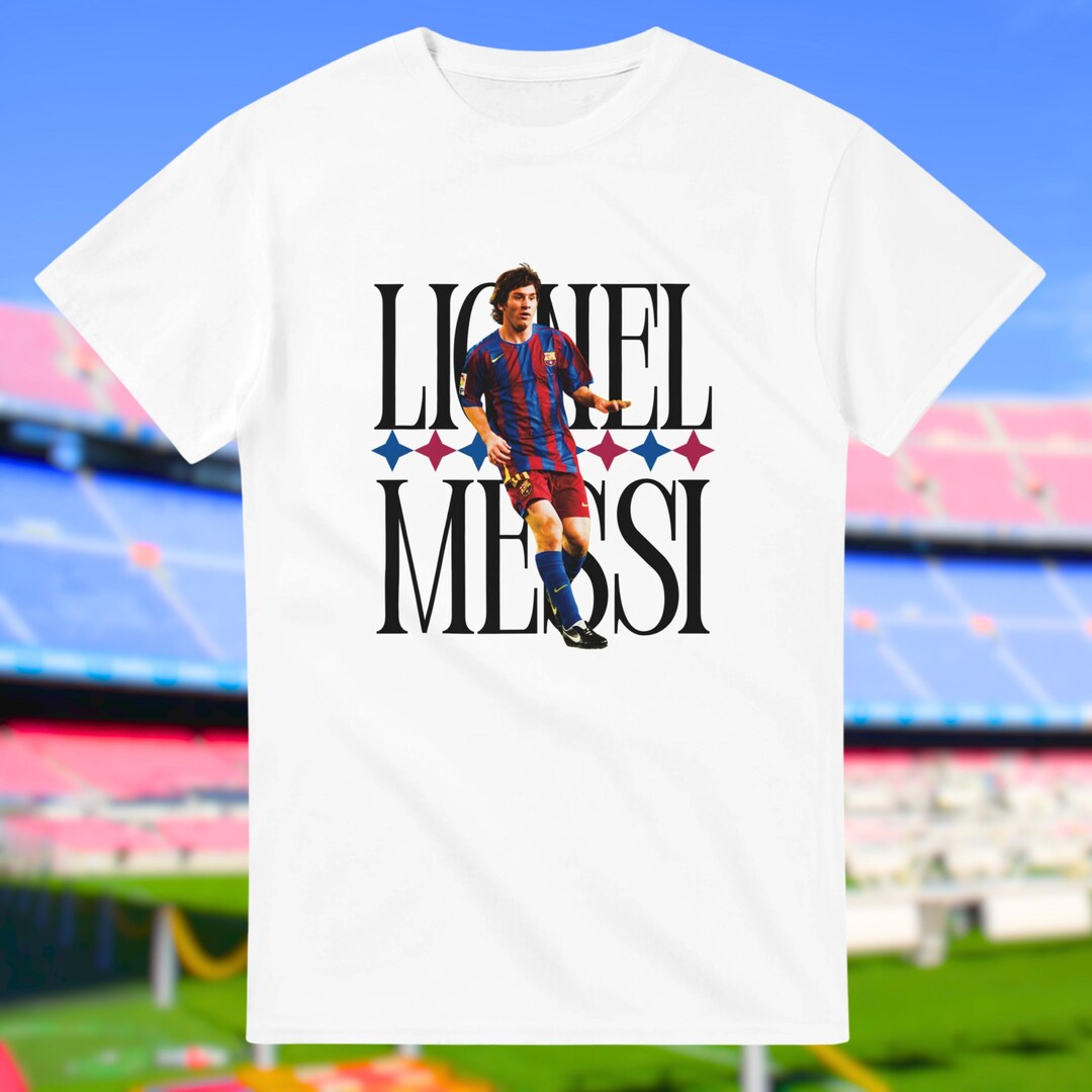 Lionel Messi T-shirt – Vintage Text – High-quality Plain Unisex Shirt ...