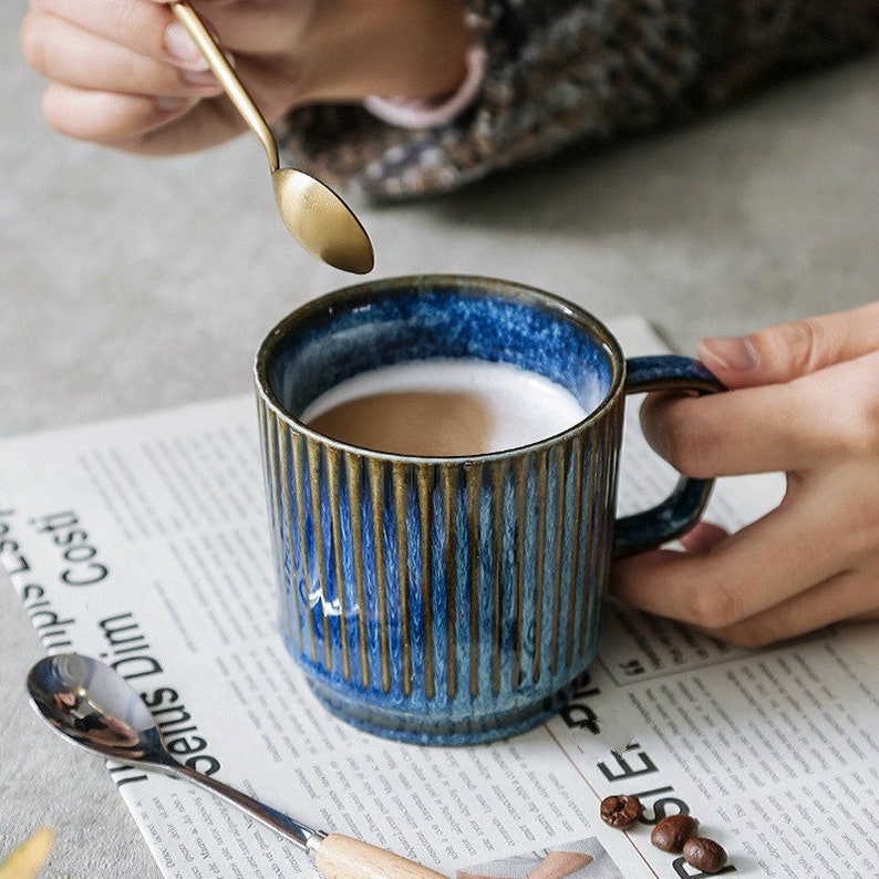 Ceramic Blue Vintage Vintage Teacup, Coffee Cup Mug, Sky Blue Antique ...