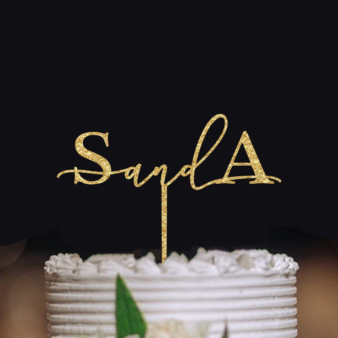 Personalized Couple Initial Cake Toppercustom Elegant Wedding - Etsy