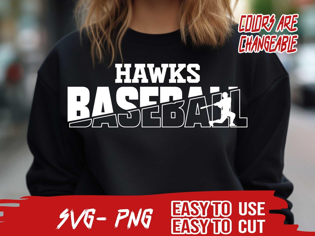 Hawks Baseball SVG and PNG Design, Mascot Png File, School Team Svg ...