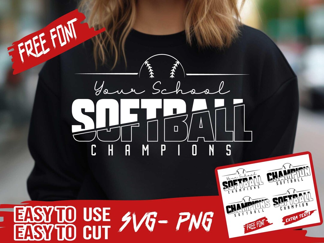 Champion Softball SVG, Lady Softball Team, School Softball Team ...