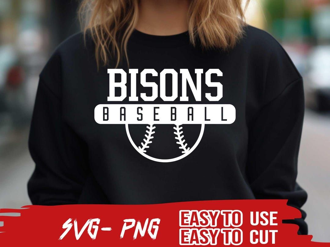Bisons Baseball, PNG and SVG File, School Team Svg, Mascot Svg, Layered ...