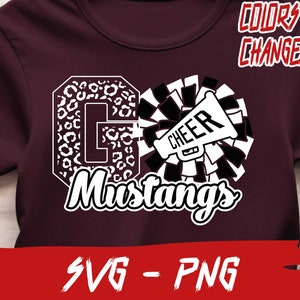 Mustangs Cheer Svg, Cheer Png, Mustangs Cheerleader, School Team Svg ...