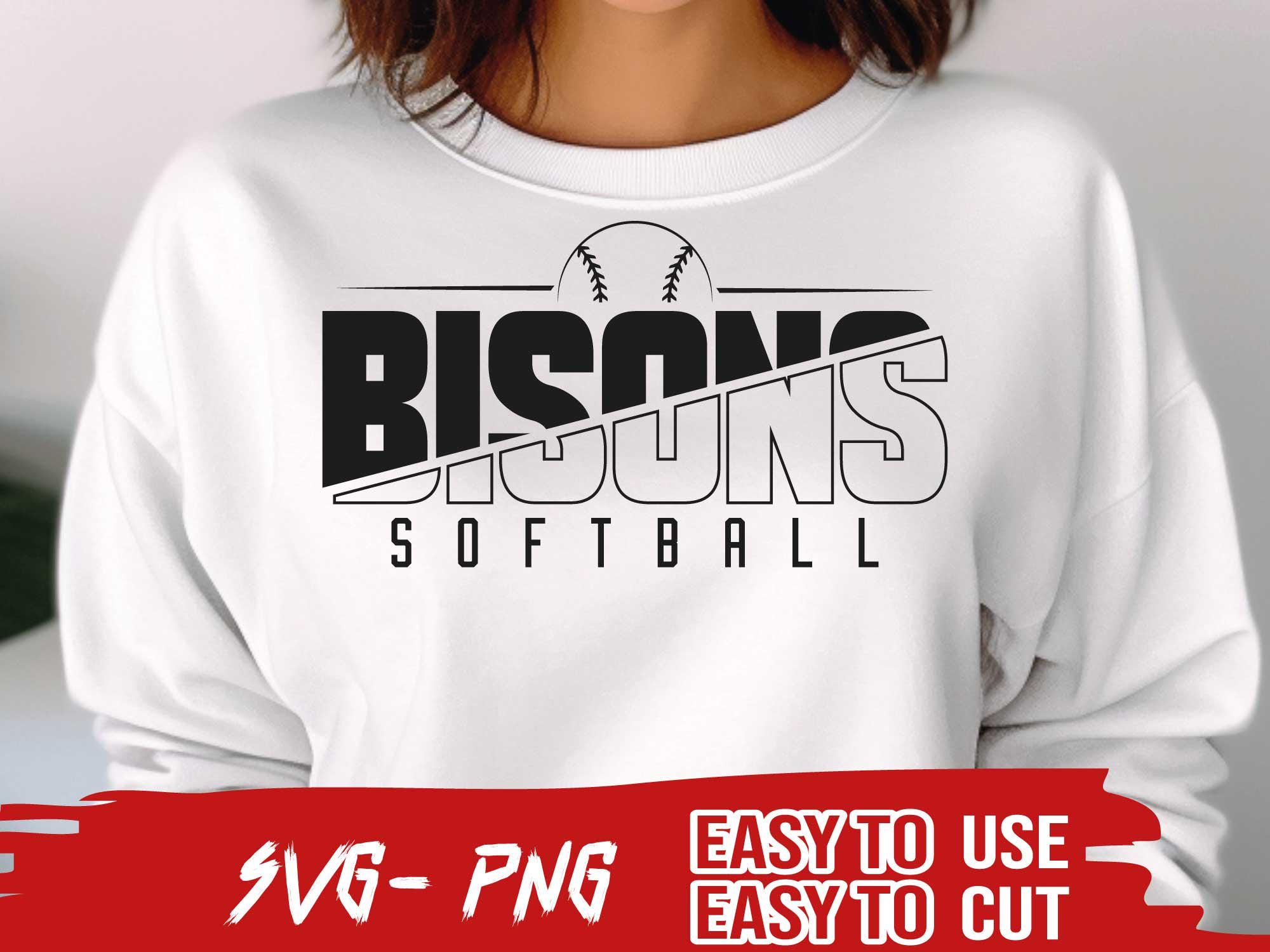 Bisons Softball SVG and PNG File, Mascot Png File ,school Team Svg ...
