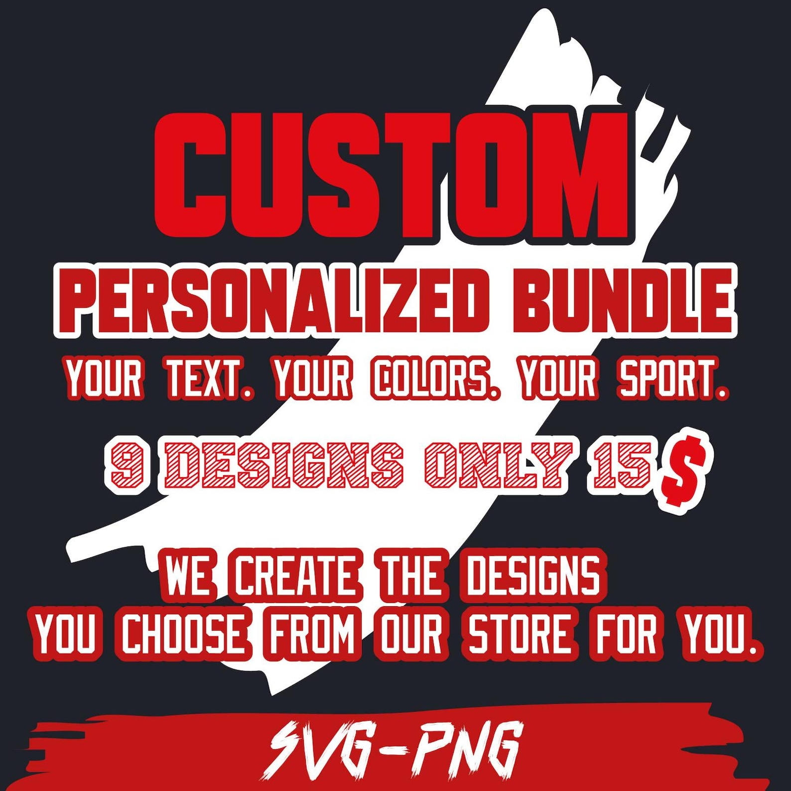 Custom School Sports SVG Bundle, 9 Mascot Team Designs, Personalized ...