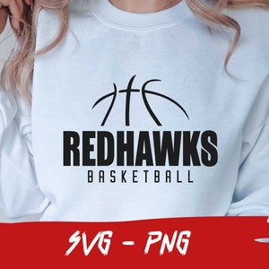 Redhawks Basketball, Red Hawks Svg, Halfball Shirt, School Team Svg ...