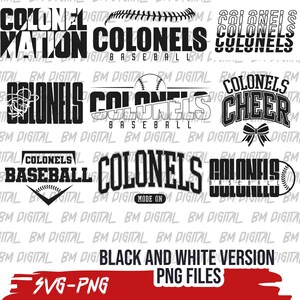 Colonels Baseball Bundle, SVG and PNG File, School Team Svg, Colonels ...