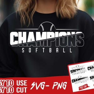 Champion Softball SVG, Lady Softball Team, School Softball Team ...