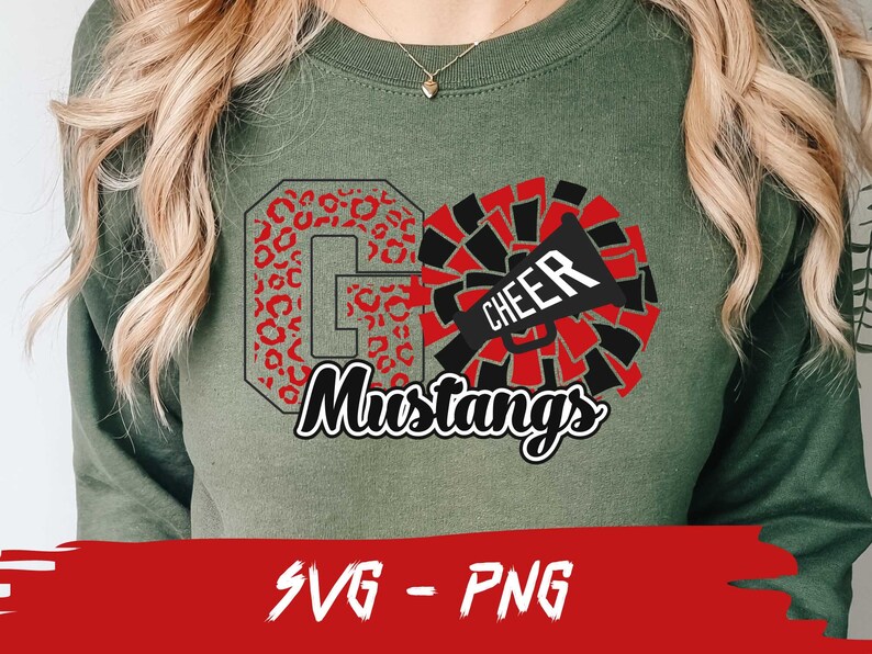 Mustangs Cheer Svg Cheer Png Mustangs Cheerleader School - Etsy
