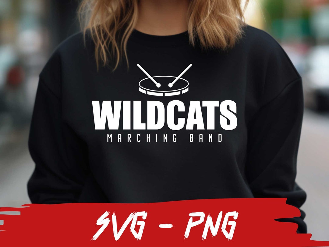 Wildcats Marching Band Shirt Design Svg and Png, Wildcats Band Svg ...