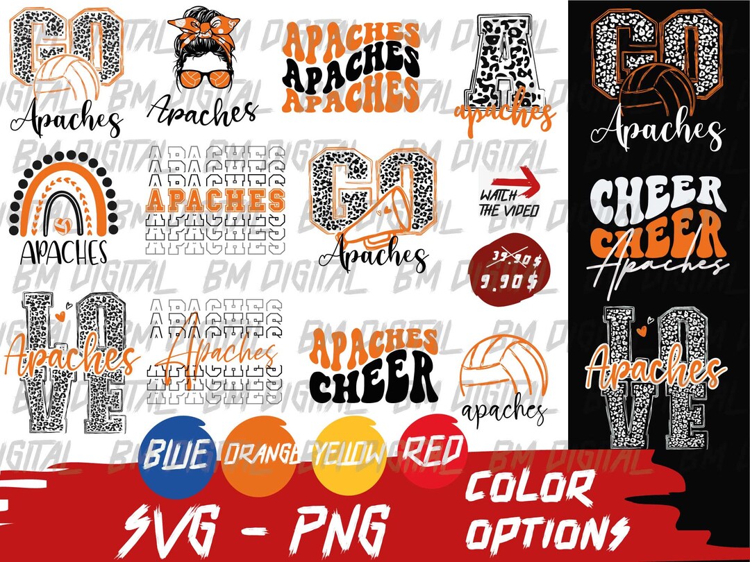 Apaches Volleyball Svg, Apaches Bundle, School Team, College Team ...