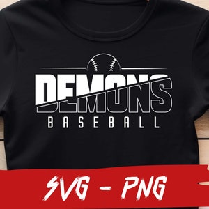 Demons Baseball SVG and PNG File, Mascot Png File ,school Team Svg ...