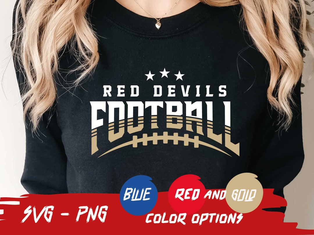 Red Devils Football Svg Red Devils Png Football Shirt - Etsy