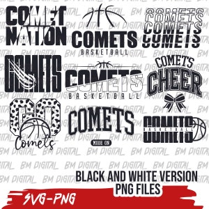 Comets Basketball Bundle, SVG and PNG File , School Team Svg, Comets ...