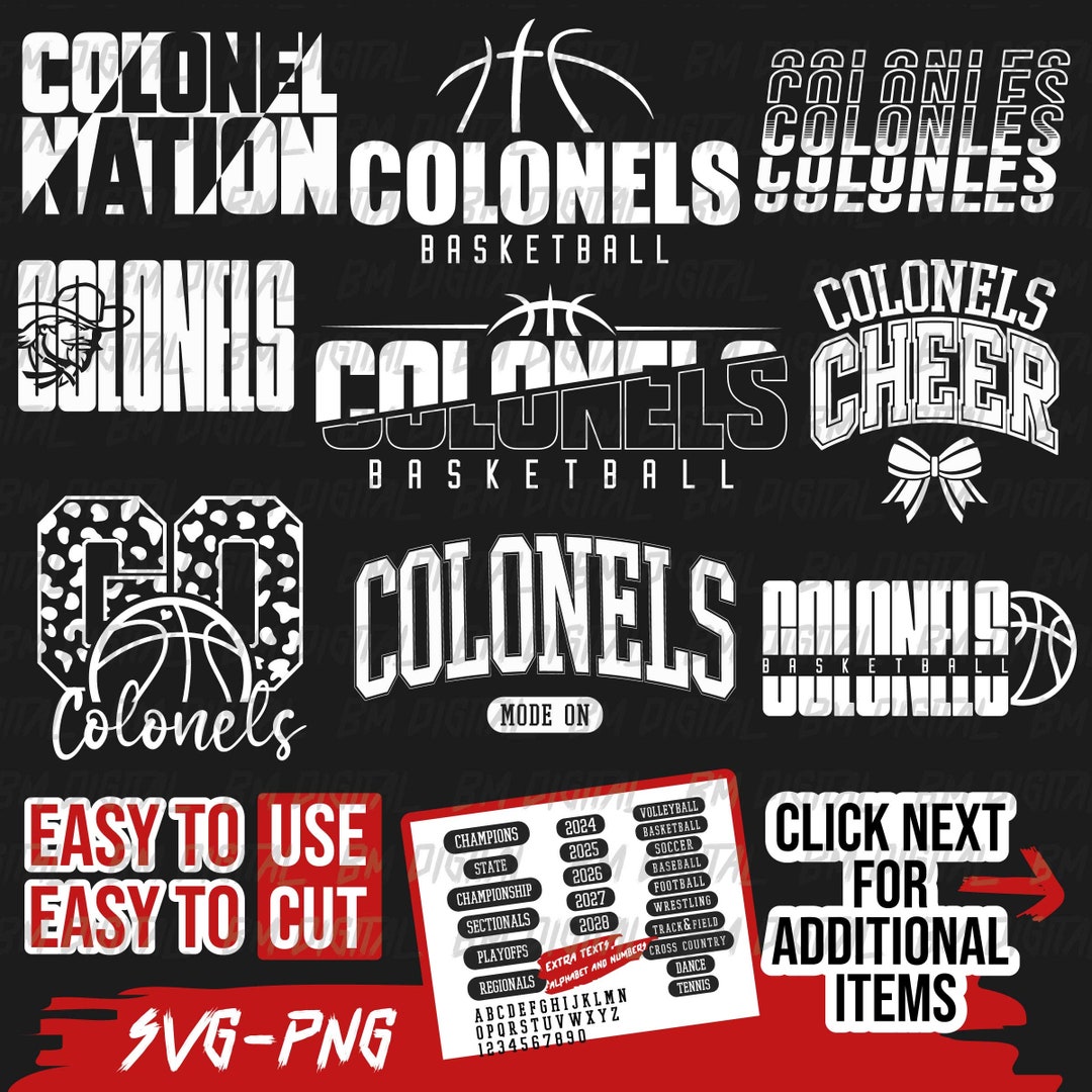 Paquete de baloncesto de coroneles, archivo SVG 9x y 18x PNG, equipo ...