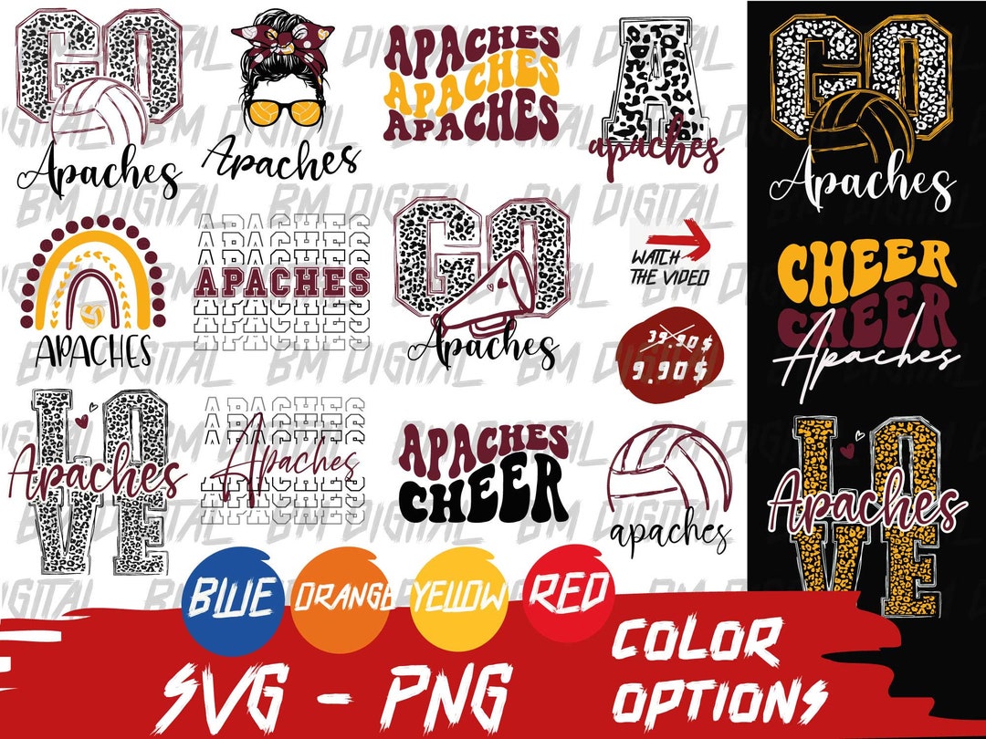 Apaches Volleyball Svg Apaches Bundle School Team College - Etsy