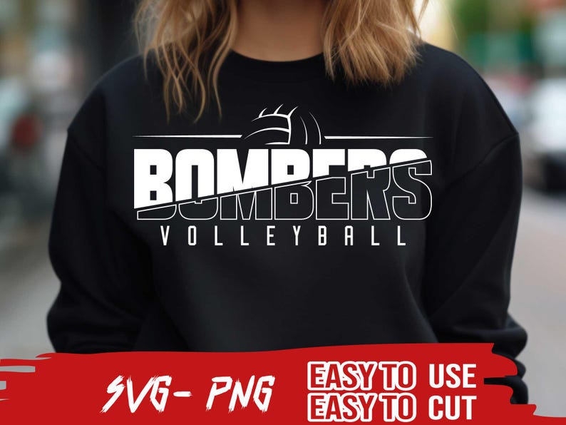 Bombers Volleyball SVG and PNG File, Mascot Png File ,school Team Svg ...