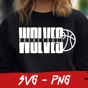 Wolves Basketball, SVG and PNG File, Mascot Png File ,school Basketball ...