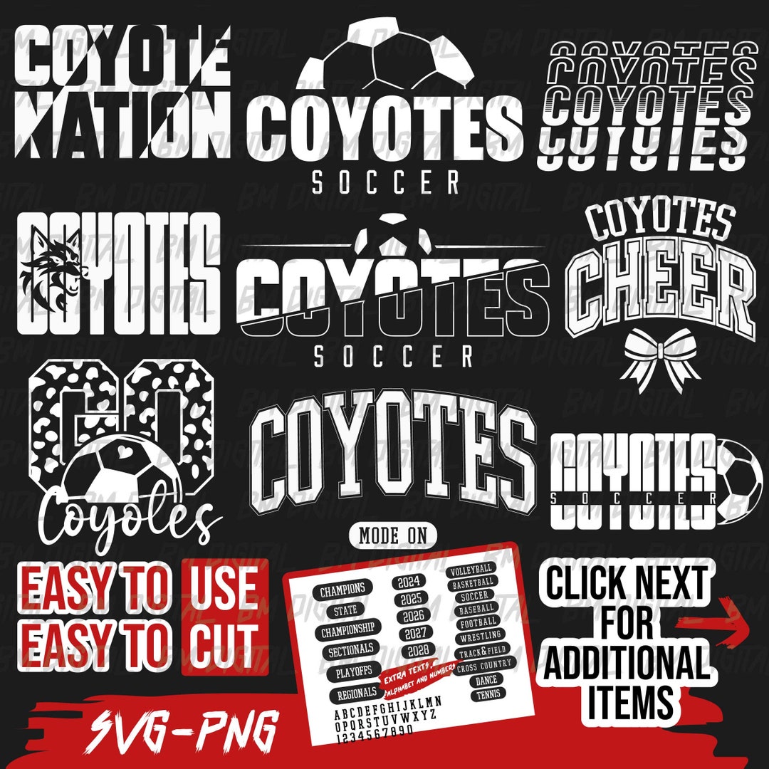 Coyotes Soccer Bundle, 9x SVG and 18x PNG File, School Team Svg ...