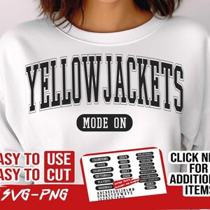 Yellow Jackets Bundle +21 Svg and Png, Yellow Jackets Vintage Design ...