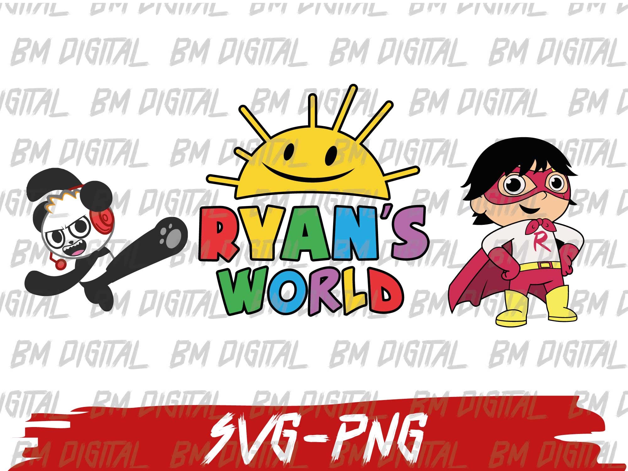 Ryans World Birthday SVG 12 Characters Combo Panda Svg - Etsy UK