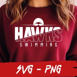 Hawks Swimming Shirt Design Svg and Png File , Swimming Champions ...