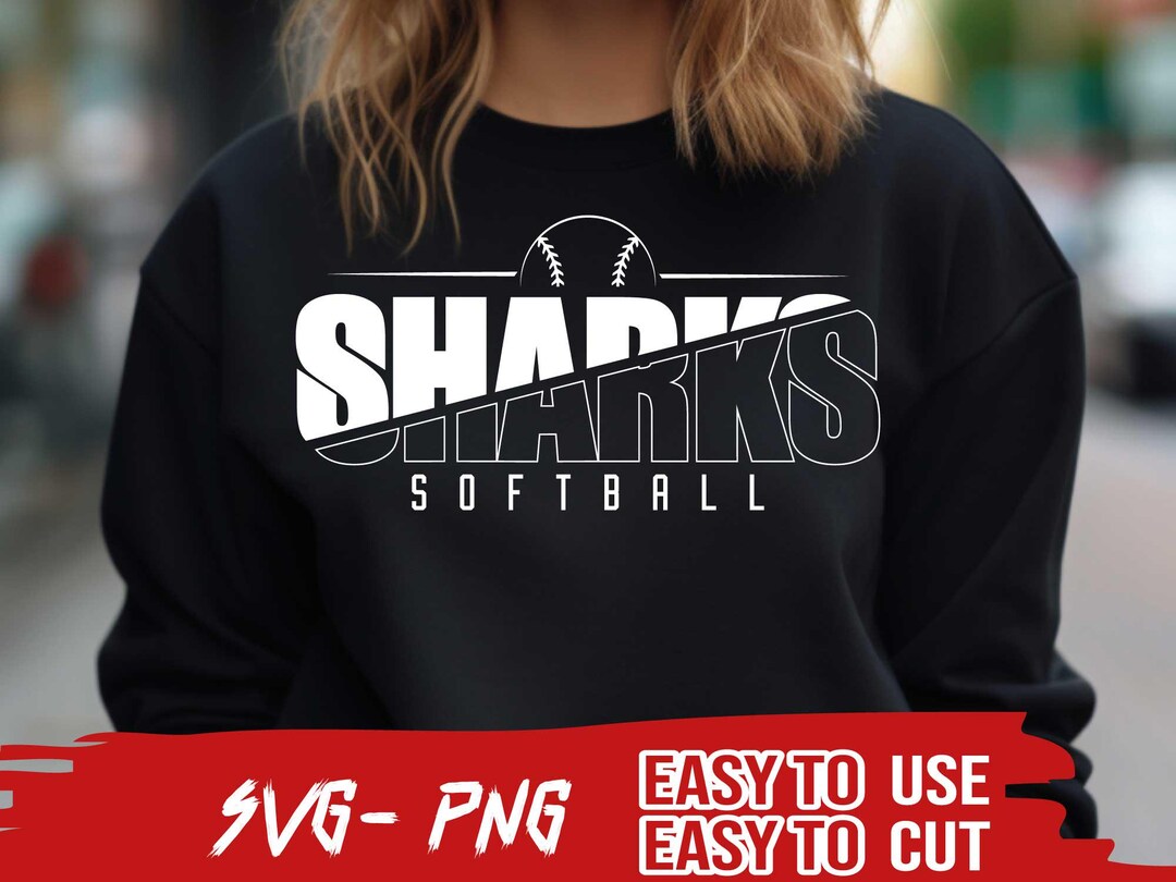 Sharks Softball SVG and PNG File, Mascot Png File ,school Team Svg ...