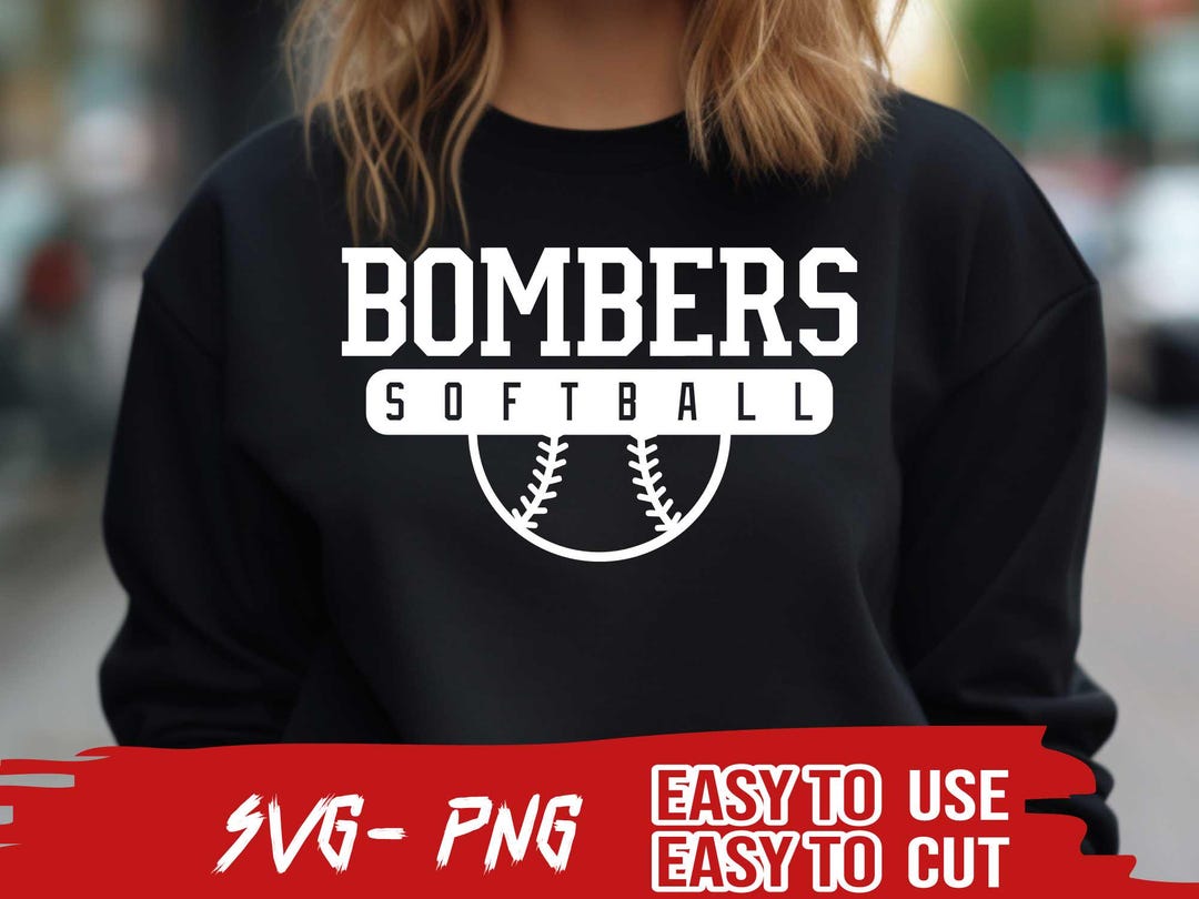 Bombers Softball , PNG and SVG File, School Team Svg, Mascot Svg ...