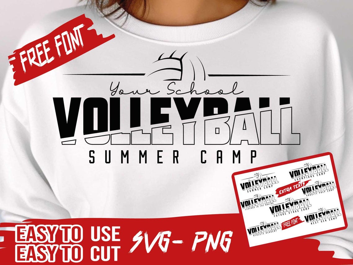 Volleyball Summer Camp, 6+ SVG and PNG Files, Custom Diy Design ...