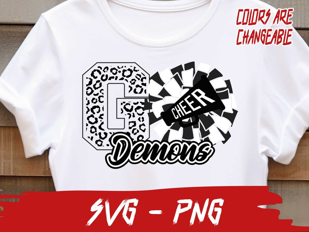 Demons Cheer Svg, Cheer Png, Demons Cheerleader, School Team Svg ...