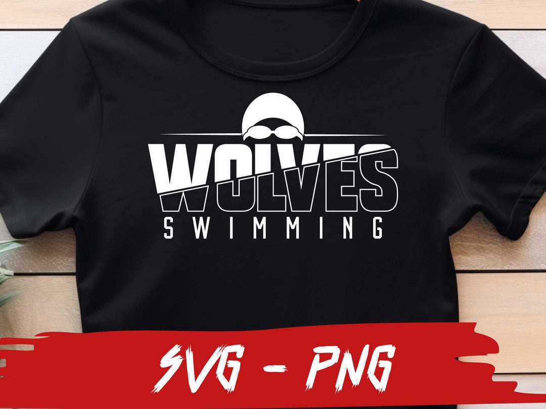 Wolves Swimming SVG and PNG File, Mascot Png File ,school Team Svg ...