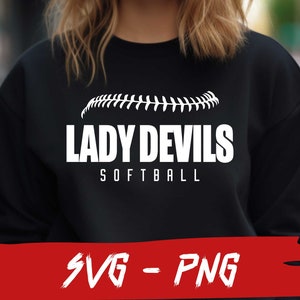 Lady Devils Softball, Lady Devils Svg, Halfball Shirt, School Team Svg ...
