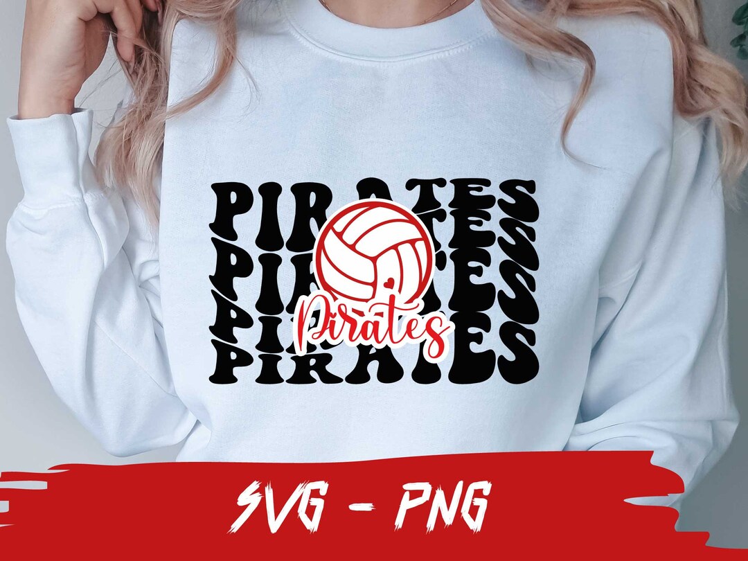 Pirates Wavy Svg Pirates Volleyball Mirror Shirt Png School - Etsy