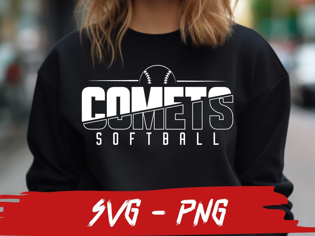 Comets Softball SVG and PNG File, Mascot Png File ,school Team Svg, Comets Fan, Layered, Iron On ...