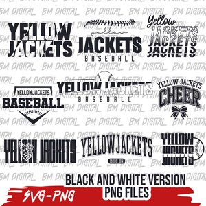 Yellow Jackets Baseball Bundle, 9x SVG and 18x PNG File, School Team ...