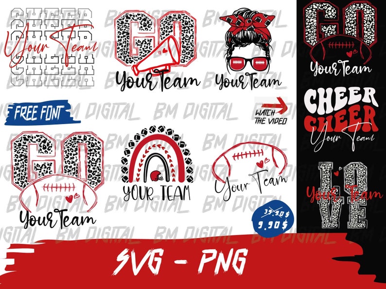 Custom Football Bundle Football Team Svg Football Your Team - Etsy