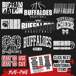Buffaloes Basketball Bundle, 9x SVG and 18x PNG File, School Team Svg ...
