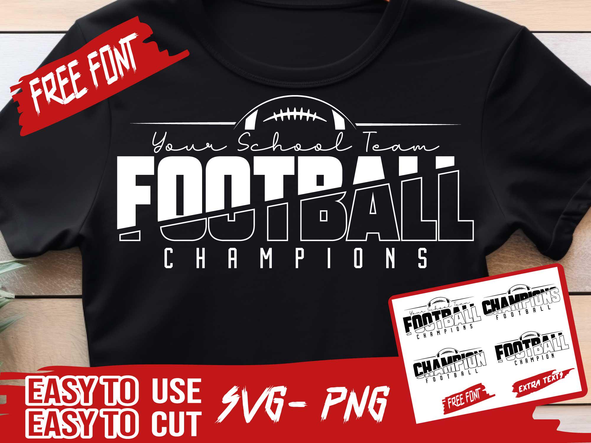 Champions Football SVG, Championfootball Team, School Football Team ...