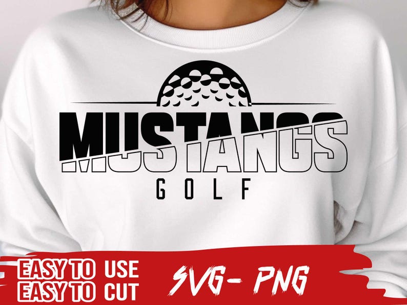 Mustangs Golf Shirt Design Svg and Png File, Golf Champions, School ...