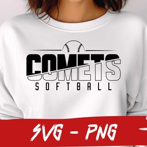 Comets Softball SVG and PNG File, Mascot Png File ,school Team Svg ...
