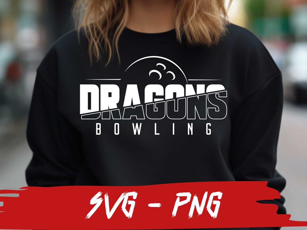 Dragons Bowling Svg , SVG and PNG File, School Team Png, Bowling Mascot ...