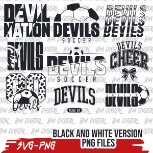 Devils Soccer Bundle, 9x SVG and 18x PNG File, School Team Svg, Devils ...