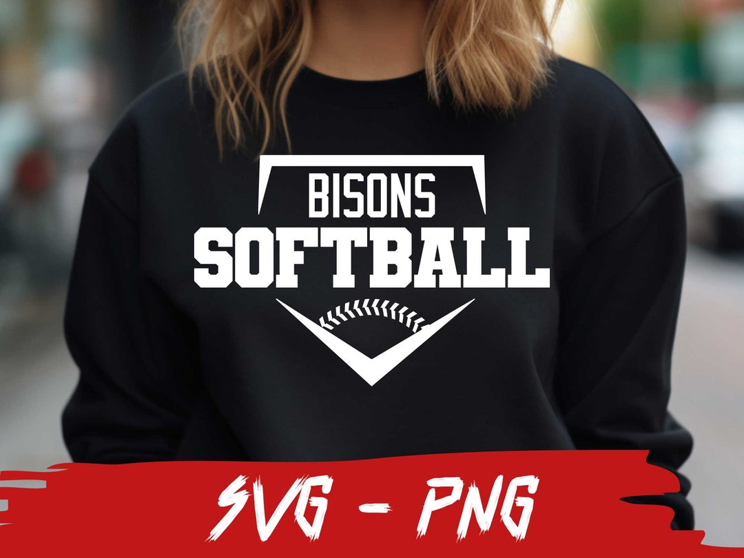 Bisons Softball Team, SVG and PNG File, Mascot Png File, School Team ...