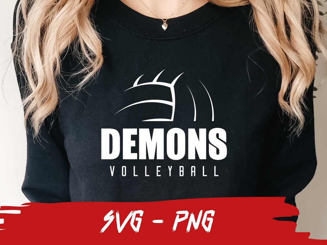 Demons Volleyball Demons Svg Halfball Shirt School Team - Etsy